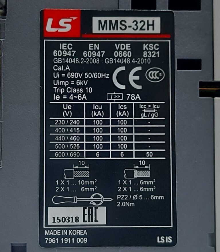 Guardamotor LS MMS-32H (4-6A) Tipo Giratorio – Ingecom Eléctricos SAS