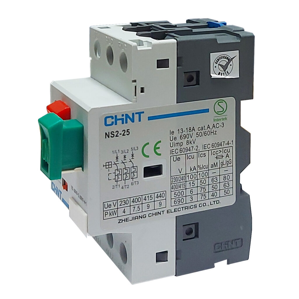 Guardamotor CHINT (13-18A) Tipo Pulsador – NS2-25 – Ingecom Eléctricos SAS