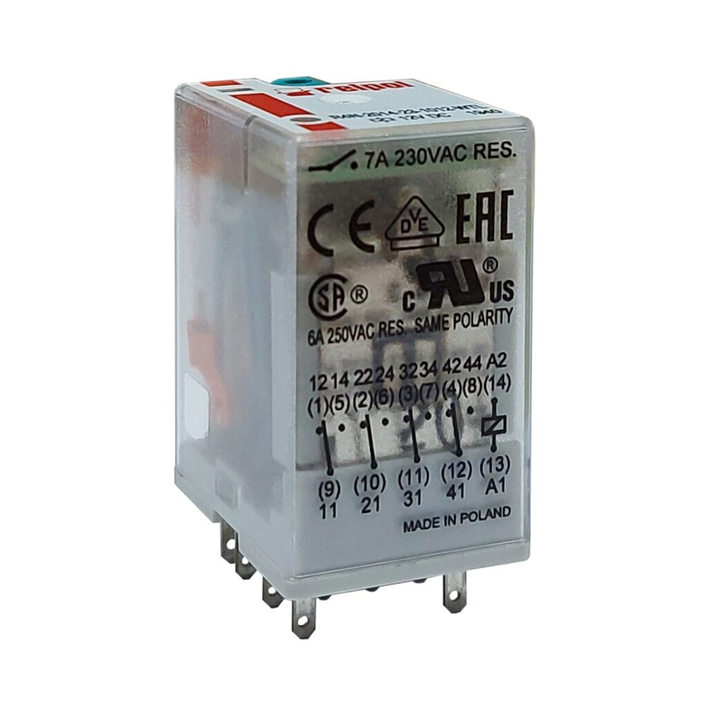 Relevo Relpol 14 Pines Planos 24V DC – Ingecom Eléctricos SAS