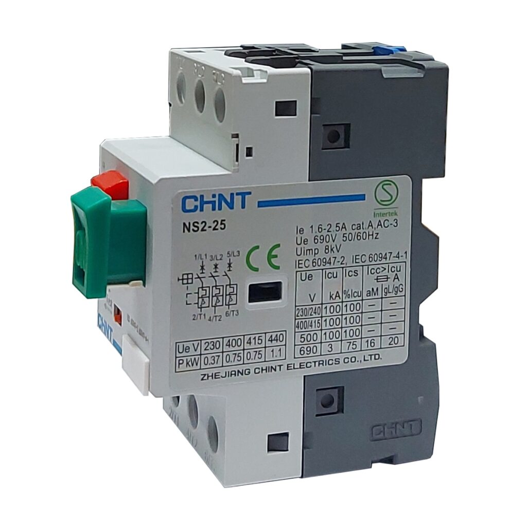 Guardamotor CHINT (1,6 – 2,5A) Tipo Pulsador – NS2-25 – Ingecom Eléctricos SAS
