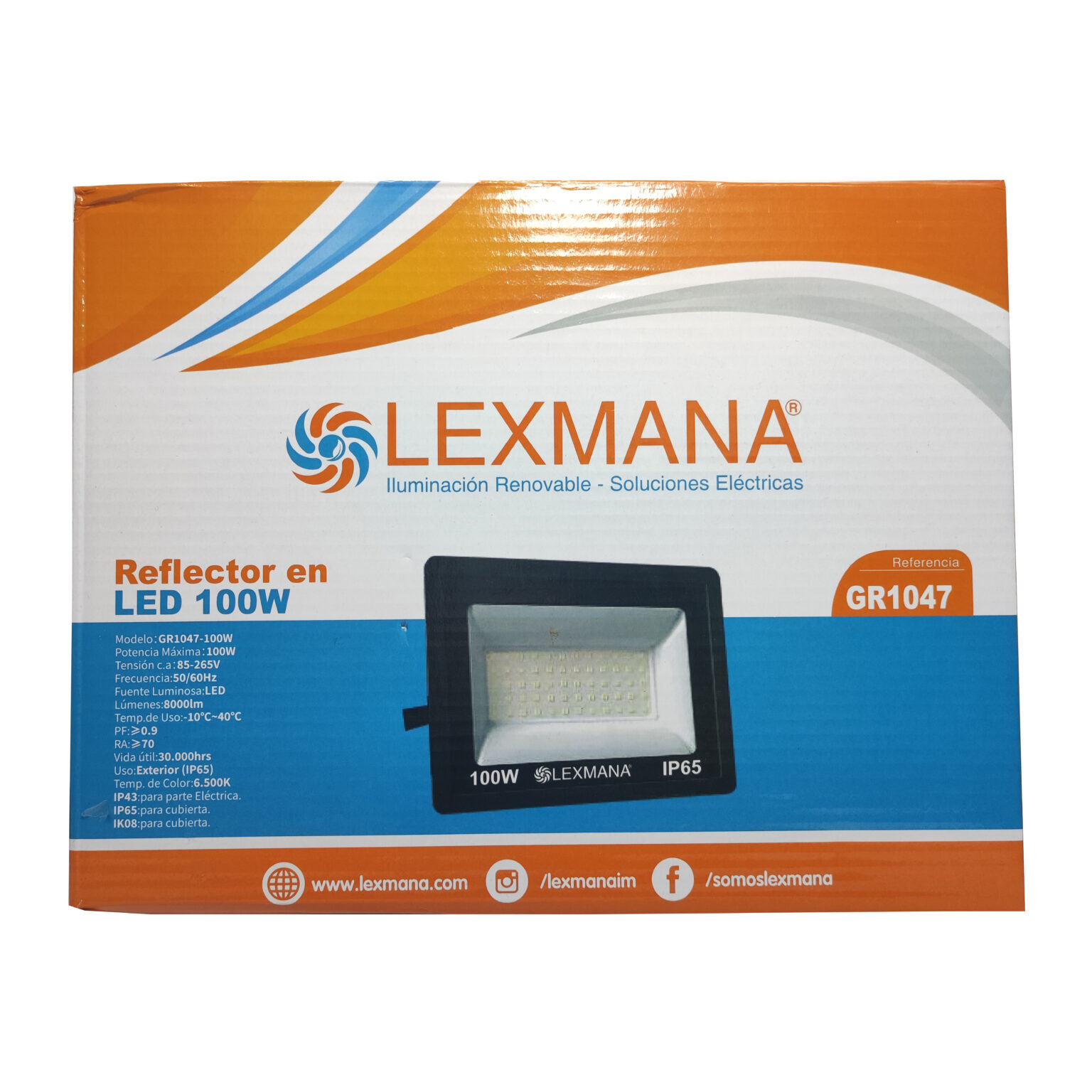 REFLECTOR LED 100W IP65 LUZ BLANCA LEXMANA – Ingecom Eléctricos SAS